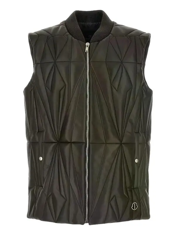 MONCLER + RICK OWENS Rick Owens X Moncler Quilted Leather Vest - Black