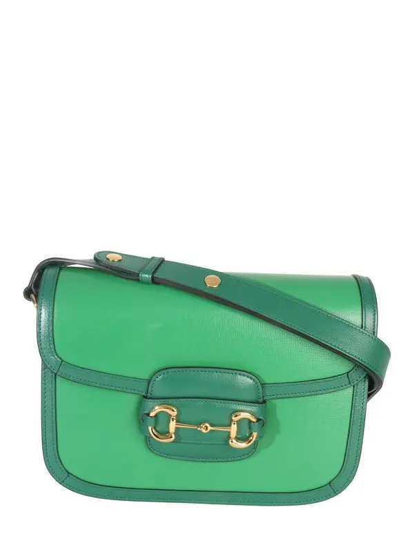 Gucci Horsebit 1955 Leather Shoulder Bag - Green