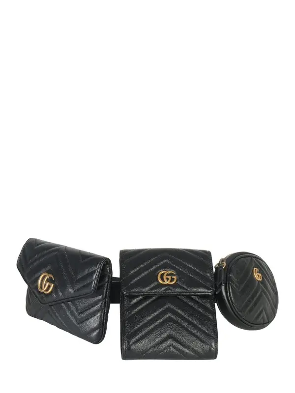 Gucci Marmont Triple Pouch Belt Bag - Black