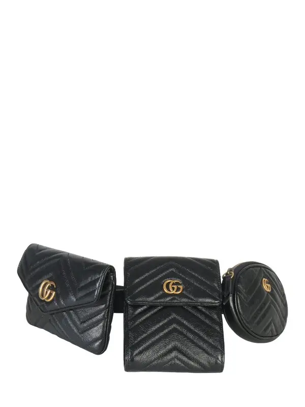 Gucci Marmont Triple Pouch Belt Bag - Black