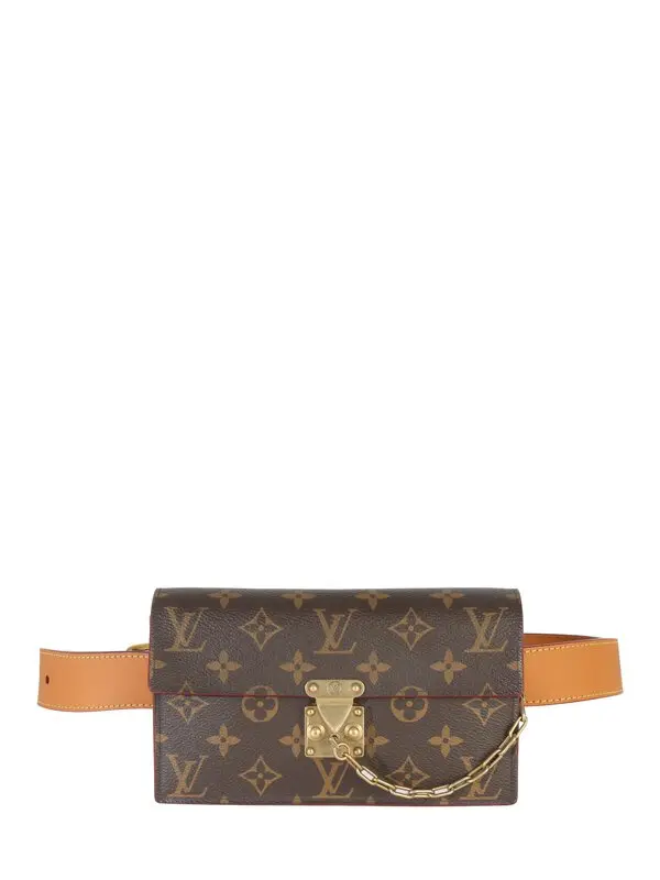 LOUIS VUITTON Monogram S-lock Belt Pouch - Brown