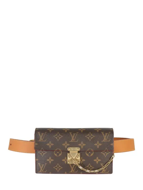 LOUIS VUITTON Monogram S-lock Belt Pouch - Brown