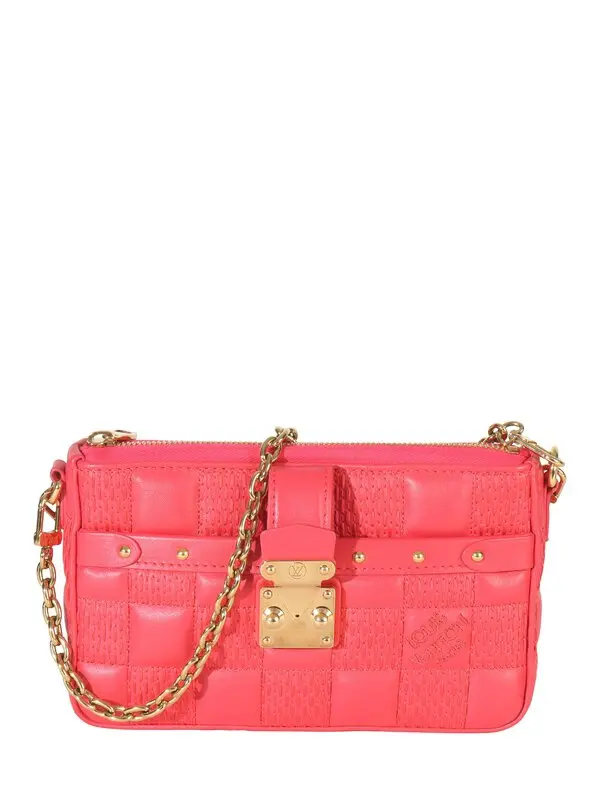 LOUIS VUITTON Damier Quilted Lambskin Troca Pochette - Pink