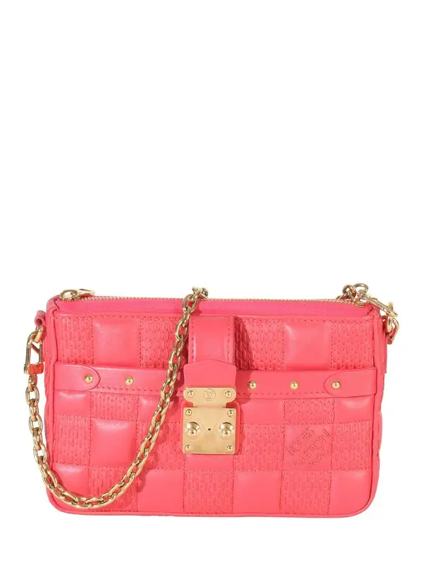 LOUIS VUITTON Damier Quilted Lambskin Troca Pochette - Pink