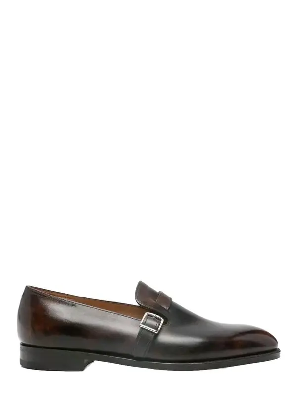 John Lobb Buckle Strap Leather Loafers - Brown