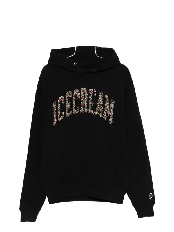 ICECREAM Logo Cotton Hoodie - Black