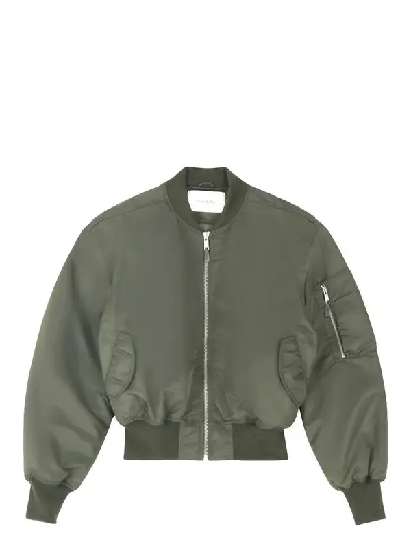 ENTIRE STUDIOS Cropped Broad Bomber Jacket - Green
