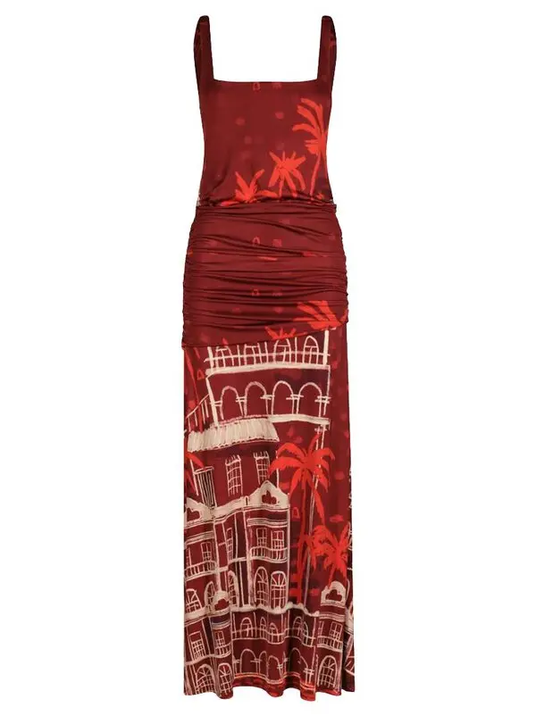 Johanna Ortiz Plant Of Joy Maxi Dress - Burgundy