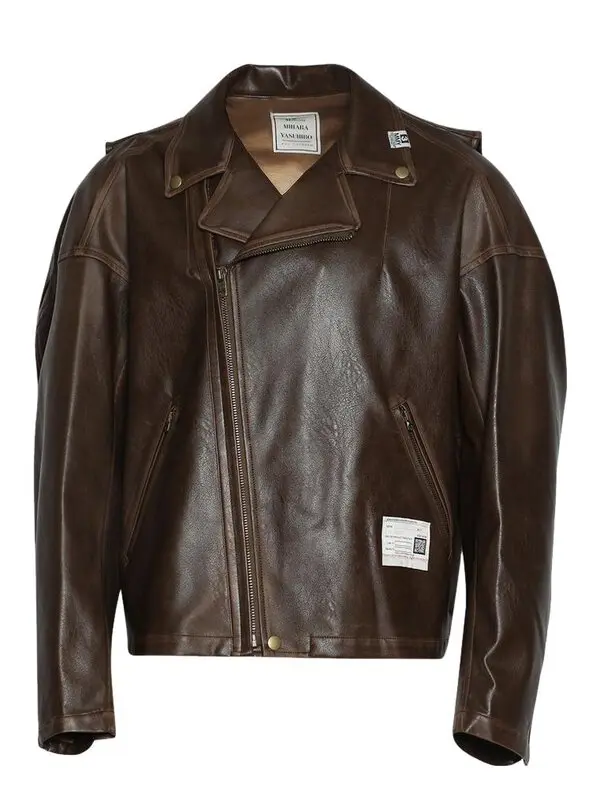Mihara Yasuhiro Coated Combined Vest Jacket - Brown