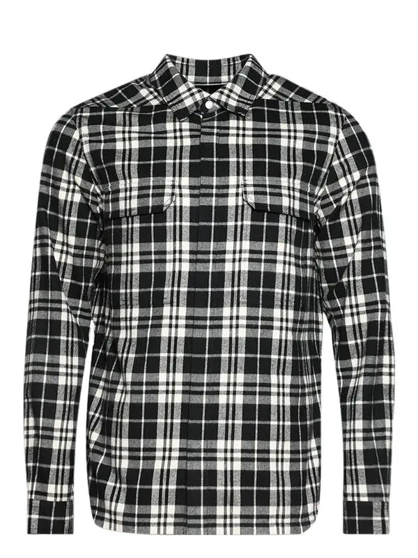 Rick Owens Outershirt Milk Plaid - Black