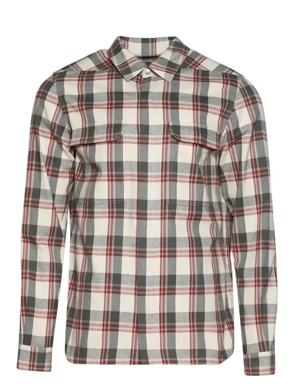 Rick Owens Outershirt Milk Plaid - White