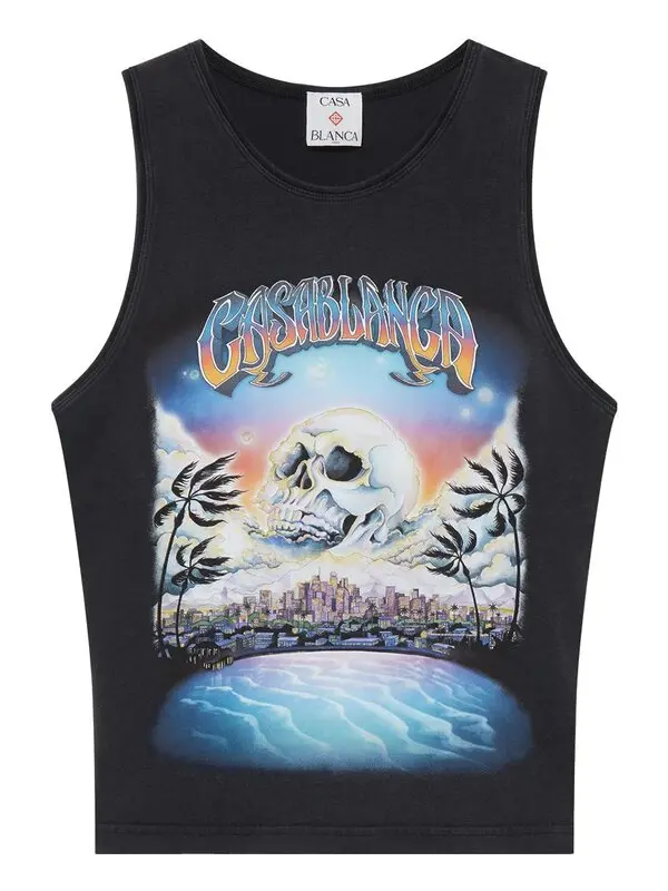 Casablanca La Prémonition Cropped Tank Top - Multicolor