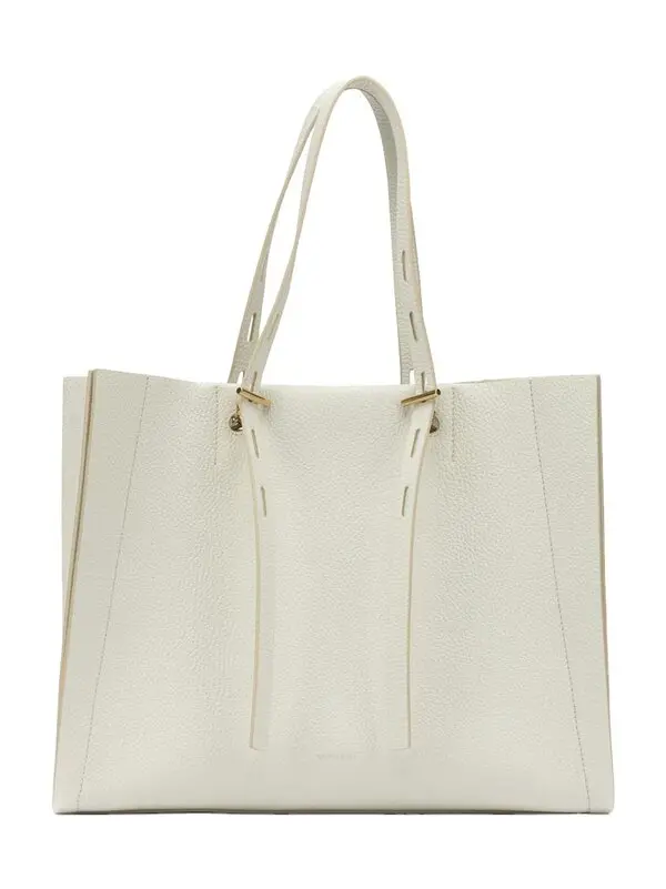 MINOBOSSI Large Leather Shoulder Bag - White