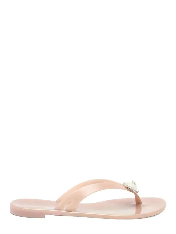Casadei Jelly Pearl Embellishment Slides - Neutrals