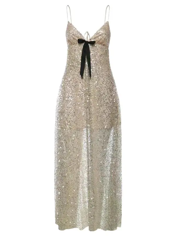 For Love & Lemons Clara Sequin Maxi Dress - Neutrals
