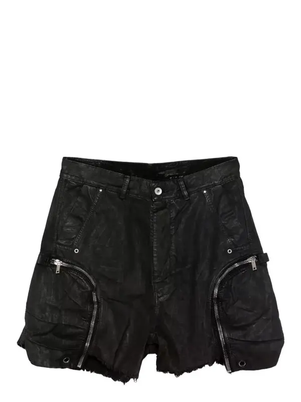 Rick Owens Bauhaus Frayed Hem Shorts - Black