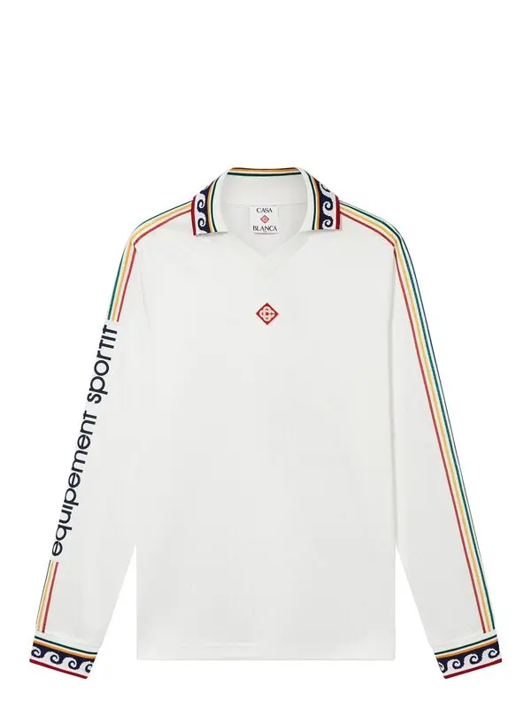 Casablanca Jacquard Monogram Football Long Sleeve Shirt - Multicolor