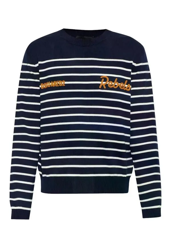 Dsquared2 Striped Crew-neck Sweater - Blue