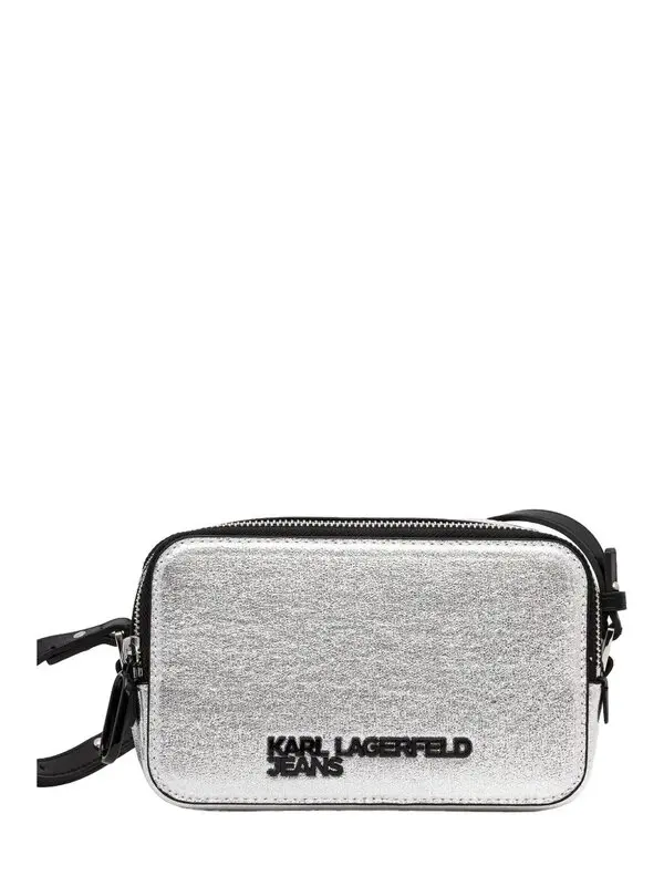 Karl Lagerfeld Logo Plaque Crossbody Bag - Silver