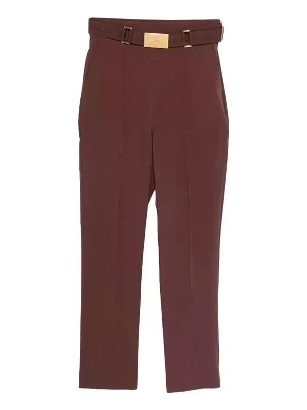 Elisabetta Franchi Belted Straight Leg Trousers - Brown