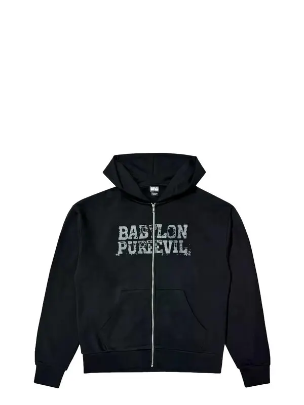 BABYLON Hooded Zip-up - Black