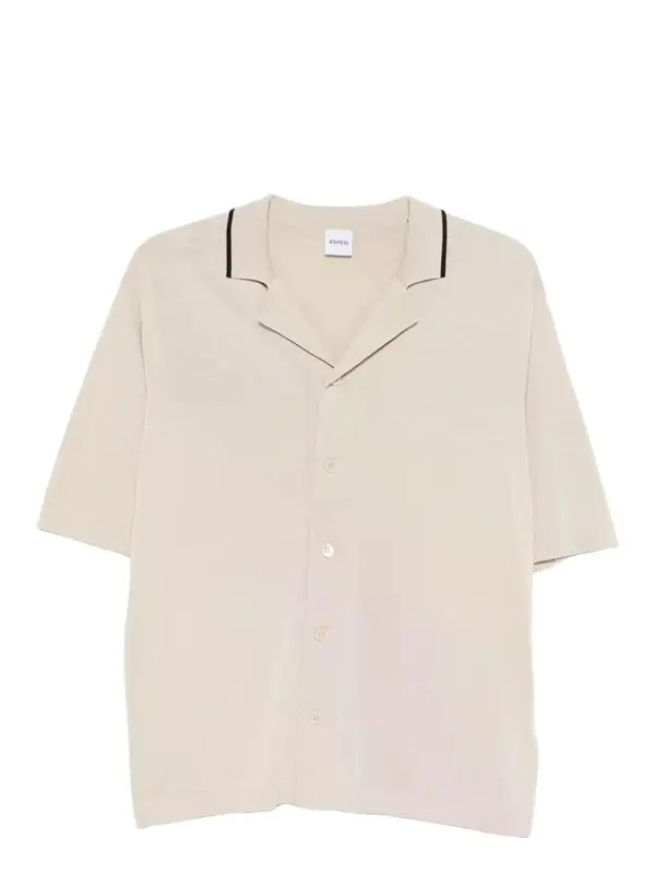 Aspesi Contrast-trim Shirt - Neutrals