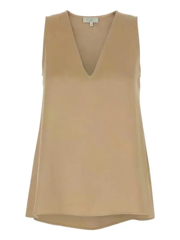 Antonelli Firenze V-neck Sleeveless Blouse - Neutrals