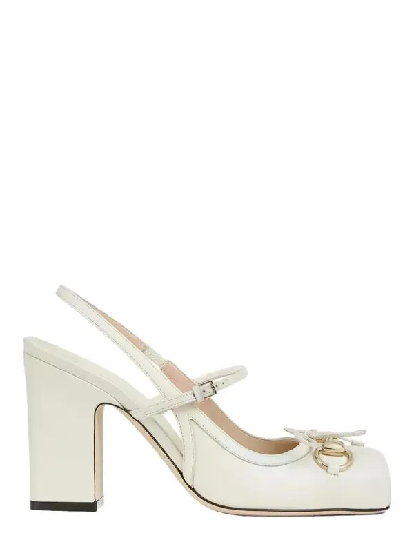 Gucci Horsebit Strap Leather Pumps - Neutrals