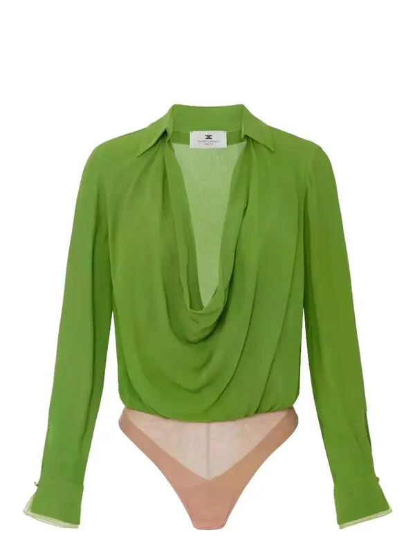 Elisabetta Franchi Long-sleeve Bodysuit - Green
