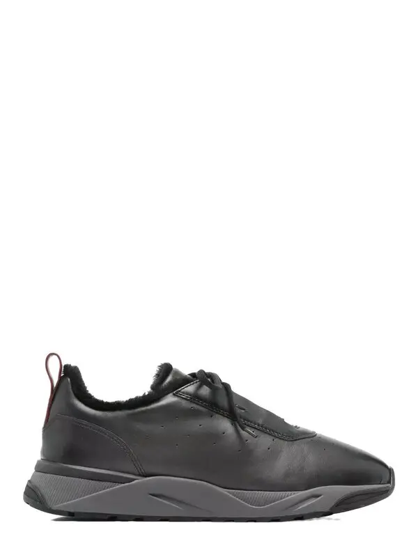 Santoni Leather Sneakers - Black