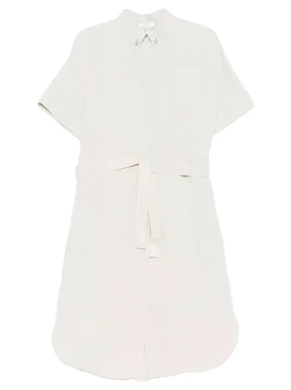 PANICALE Belted Shirt Midi Dress - Neutrals