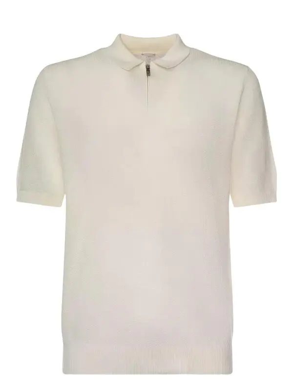 Eleventy Zip-up Polo Shirt - Neutrals