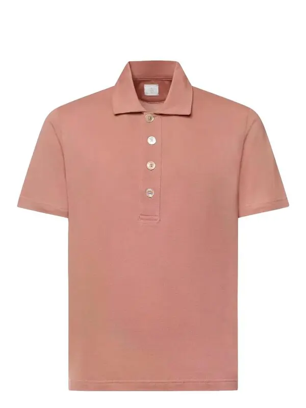 Eleventy Button Polo Shirt - Pink