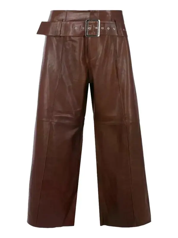 10 CORSO COMO Belted Wide-leg Trousers - Brown