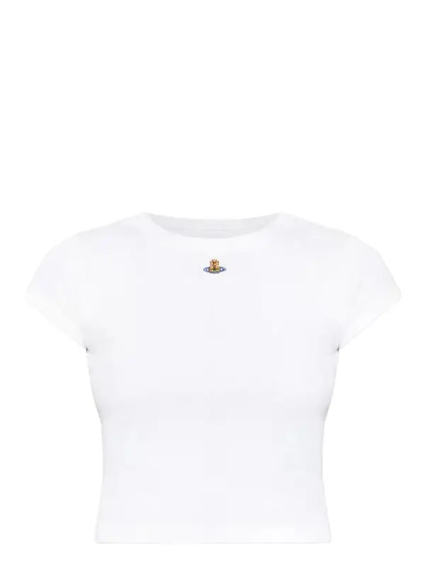VIVIENNE WESTWOOD Orb-motif Crop Top - White