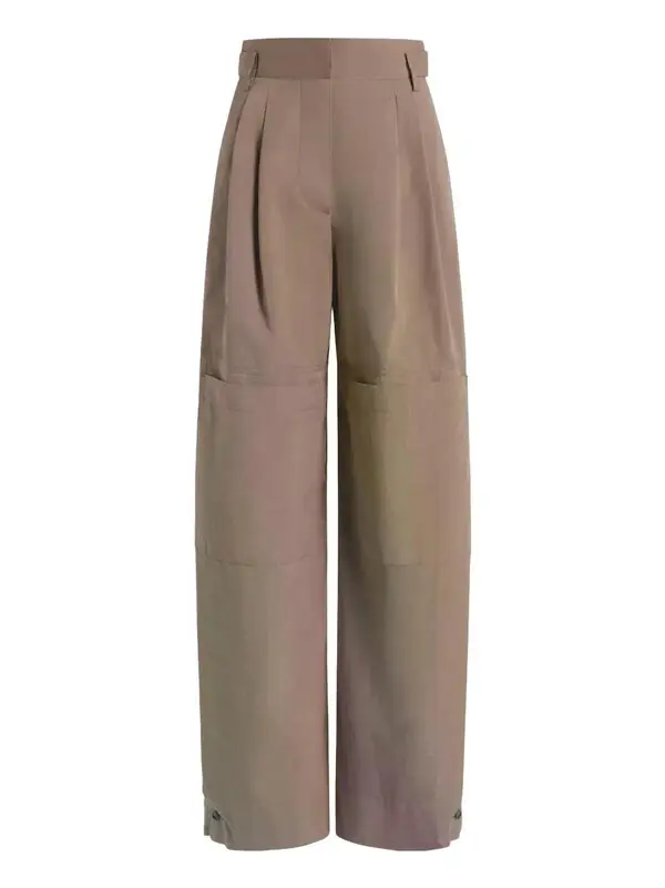 Alberta Ferretti Pleated Panel Trousers - Brown