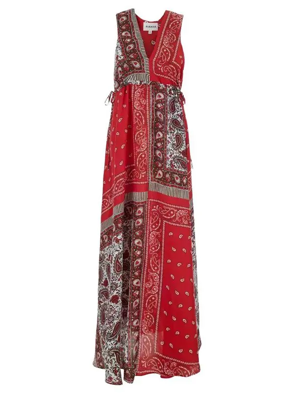 P.a.r.o.s.h V-neck Paisley Maxi Dress - Red