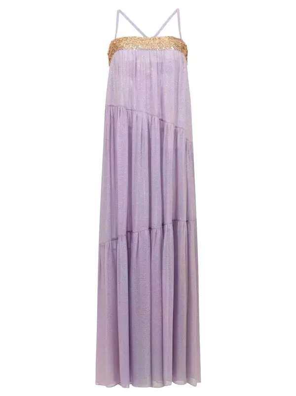 SANA OSMANI Tobago Sequin Midi Dress - Purple