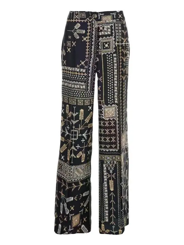 Momoni Geometric-patterned Trousers - Black