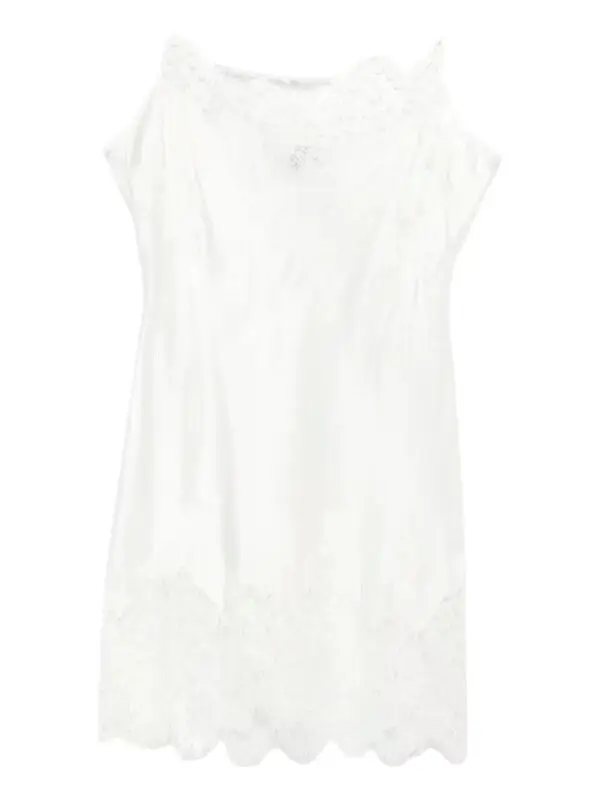 Carine Gilson Lace Trim Straight-neckline Slip - White