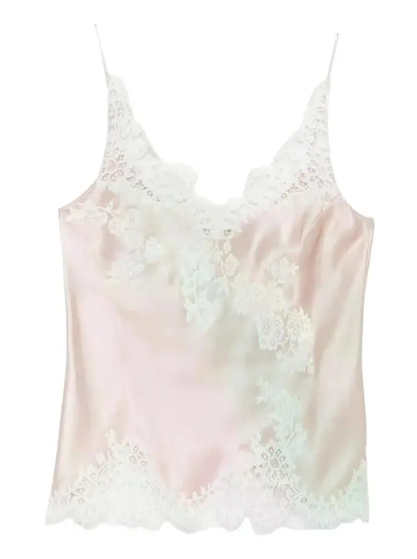Carine Gilson Lace-detail V-neck Slip - Pink