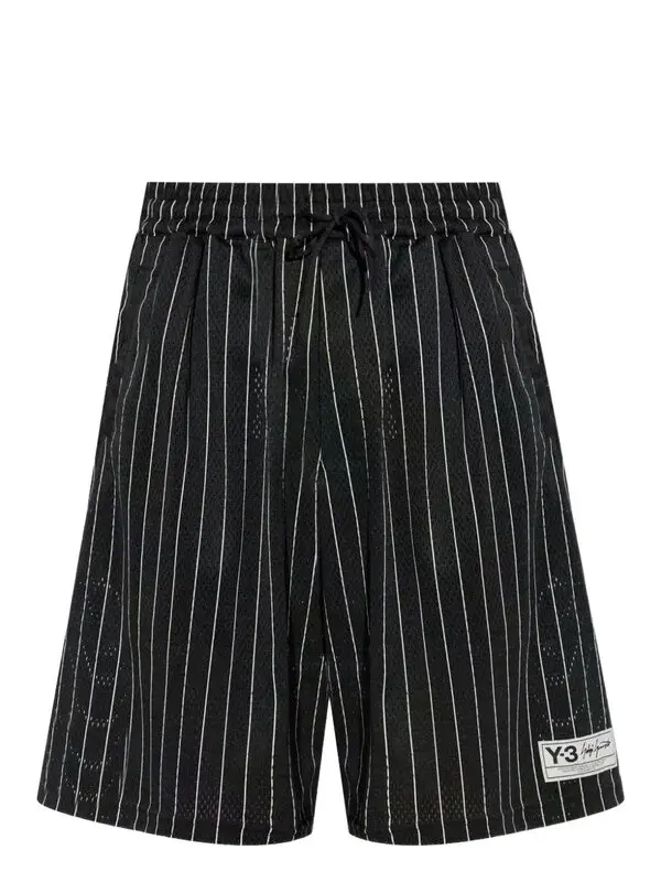 Y3 Striped Drawstring Shorts - Black