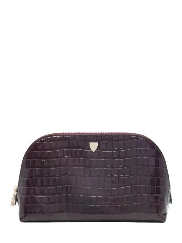ASPINAL OF LONDON Croc-effect Makeup Bag - Purple