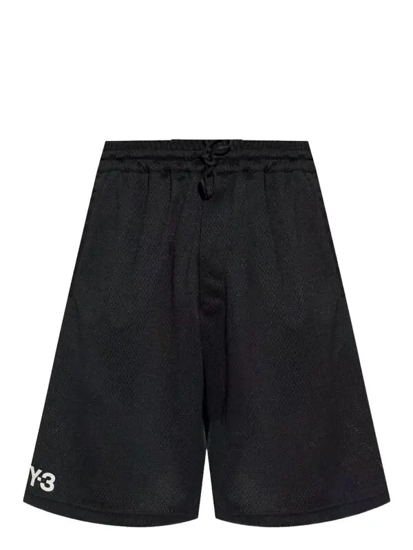 Y3 Logo Drawstring Shorts - Black