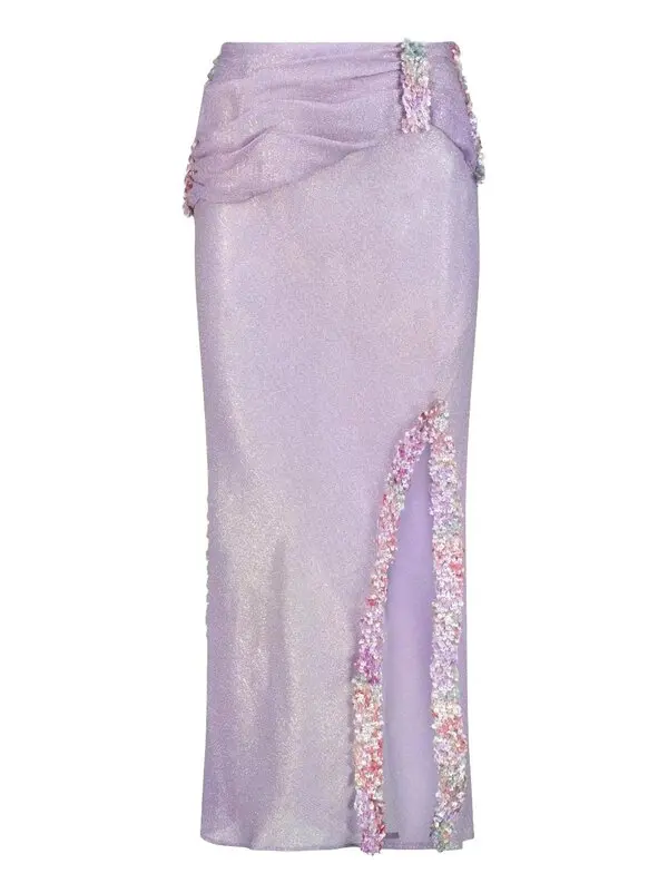 SANA OSMANI Delta Floral Maxi Skirt - Purple