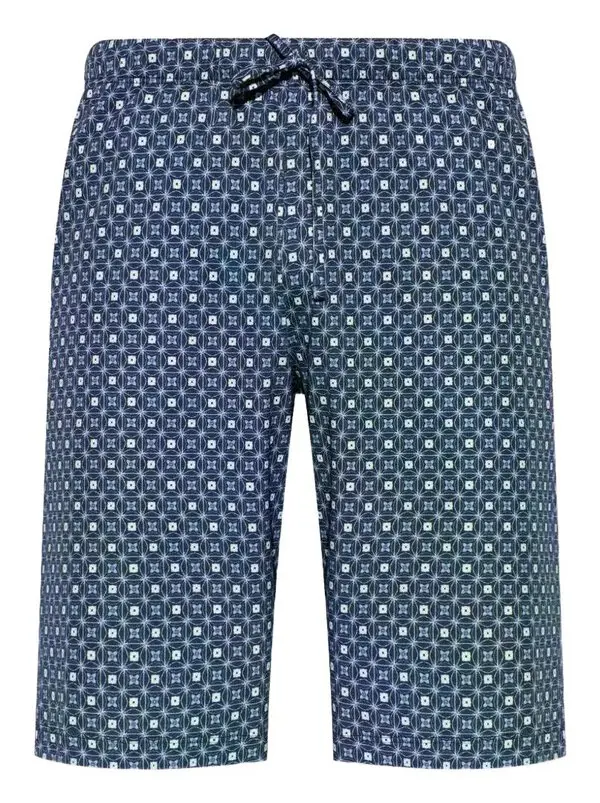 Hanro Patterned Drawstring Shorts - Blue