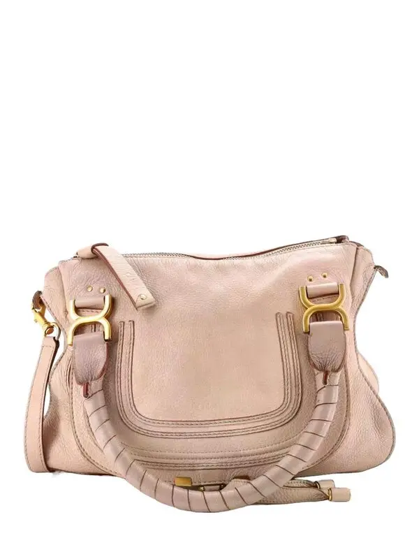 Chloé Marcie Leather Medium Satchel - Neutrals