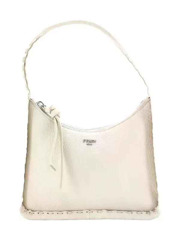 Fendi Fendissime Selleria Leather Mini Hobo Bag - White