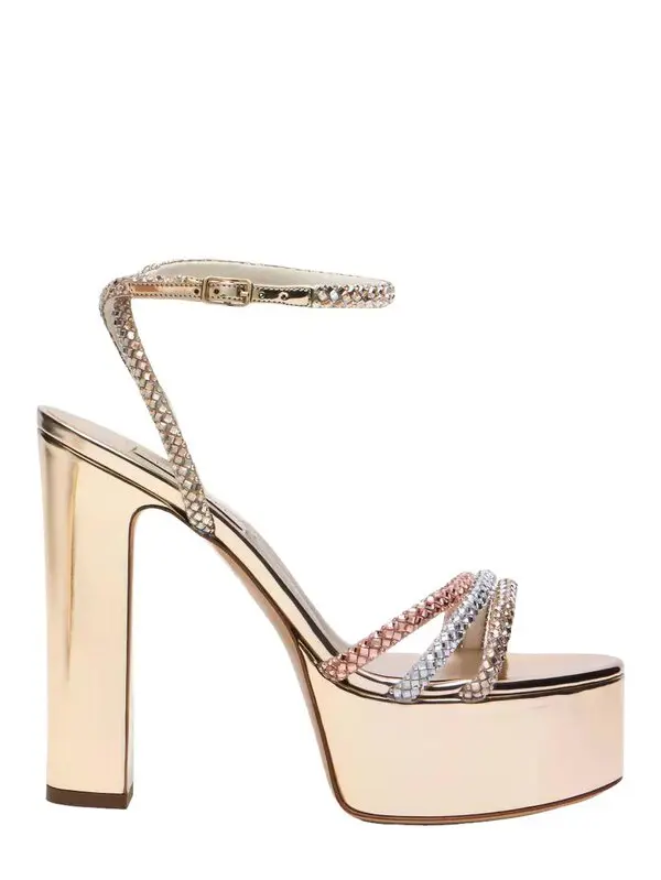 Casadei Embellished Platform Sandals - Gold