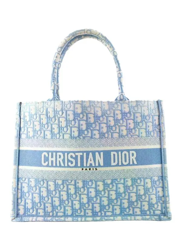 Dior Oblique Canvas Medium Tote Bag - Blue